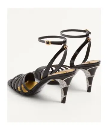 Valentino Garavani Ladycrush Ankle-strap Open-toe Sandals With Crystal Embellishments - Black/silver