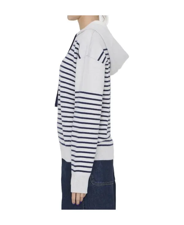 Loewe Striped Drawstring Knitted Hoodie