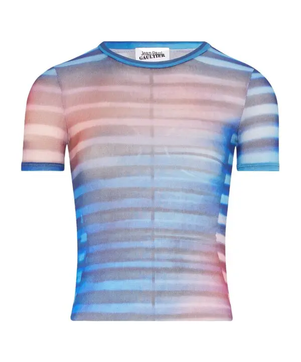 JEAN PAUL GAULTIER Striped Tulle T-shirt