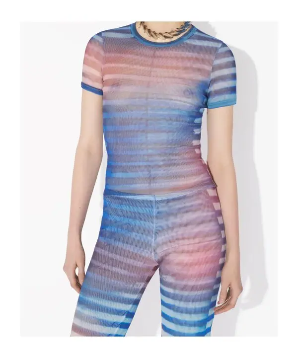 JEAN PAUL GAULTIER Striped Tulle T-shirt