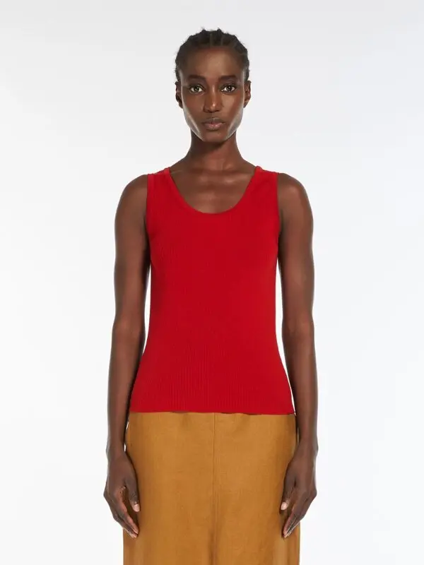Max Mara Ribbed Sleeveless Vest - Red