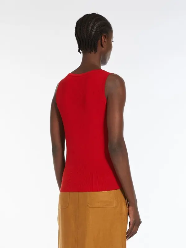 Max Mara Ribbed Sleeveless Vest - Red