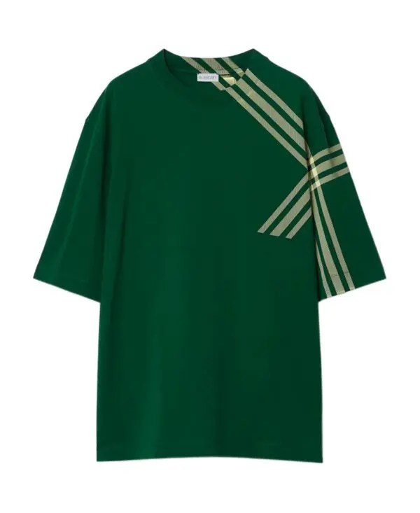 Burberry Checked Crewneck T-shirt - Green