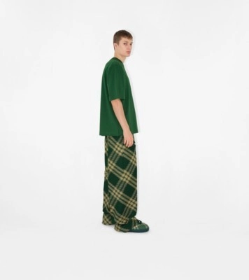 Burberry Checked Crewneck T-shirt - Green