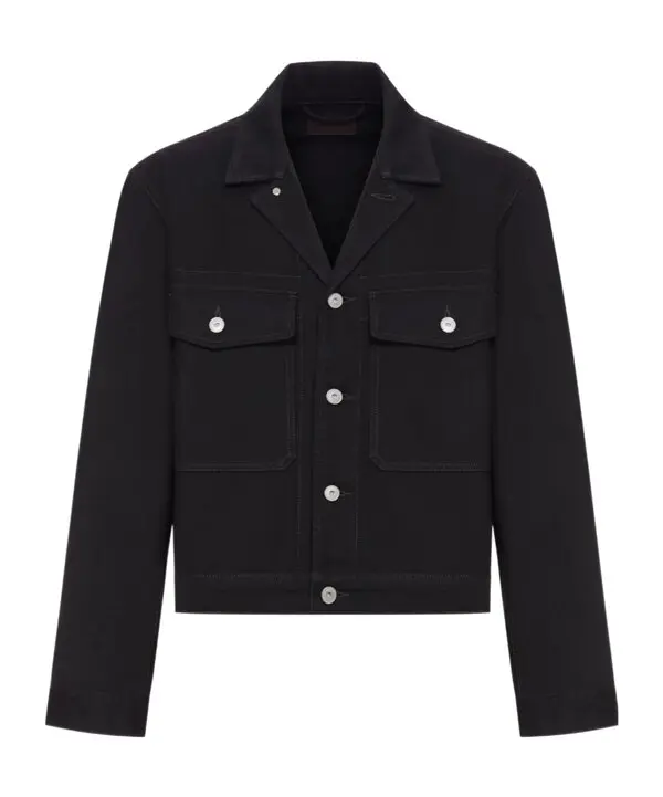 LEMAIRE Trucker Jacket With Button Fastening Flap Pockets - Black