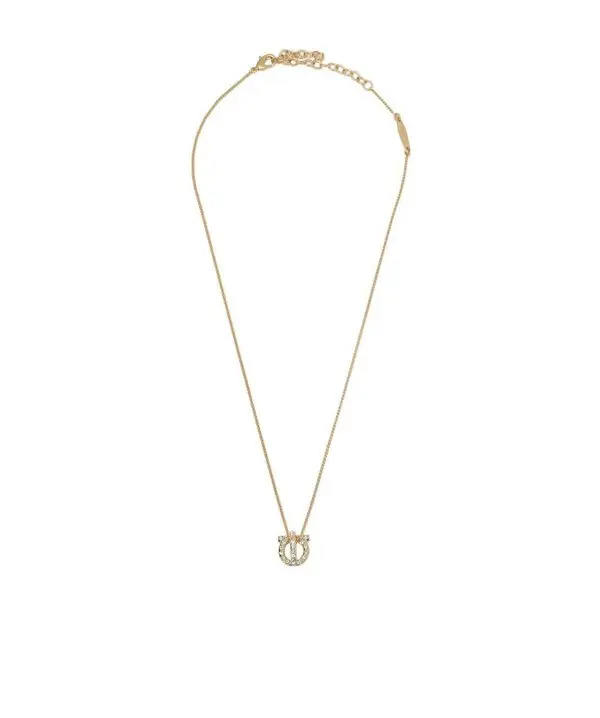 FERRAGAMO Logo Pendant Necklace - Yellow