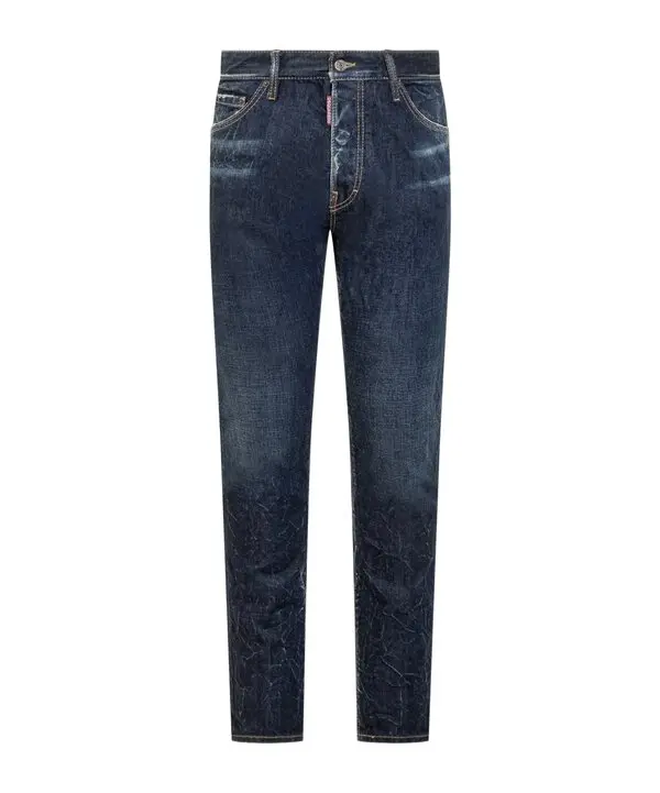 Dsquared2 Logo Patch Straight Leg Jeans - No