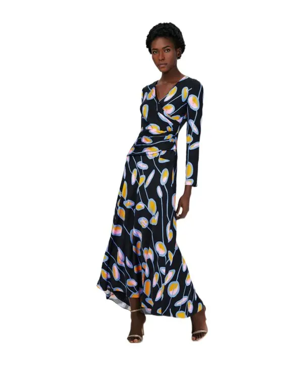 Diane Von Furstenberg V-neck Printed Maxi Dress