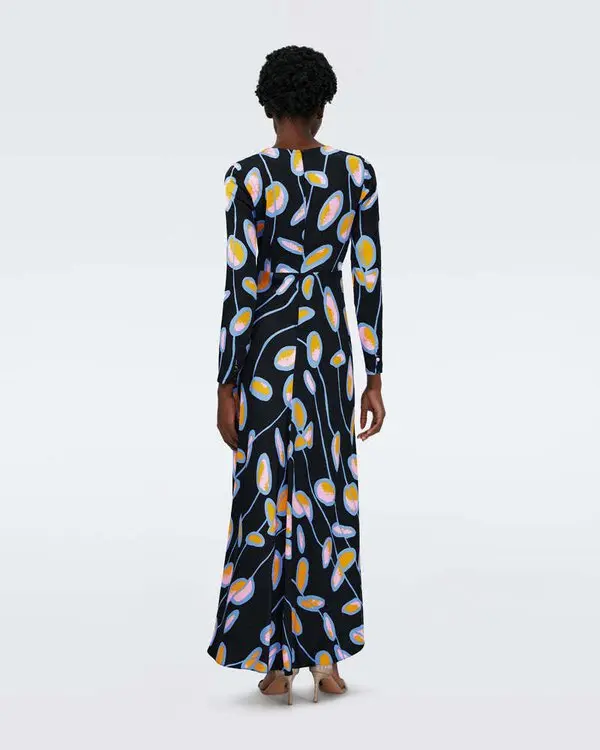 Diane Von Furstenberg V-neck Printed Maxi Dress