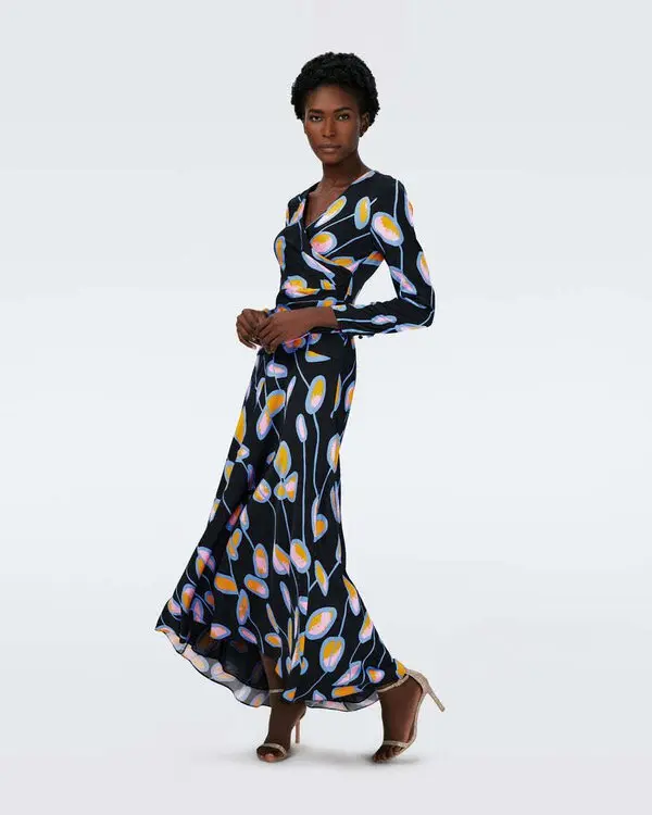 Diane Von Furstenberg V-neck Printed Maxi Dress