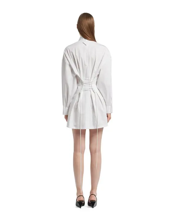 Prada Lace-up Shirt Dress