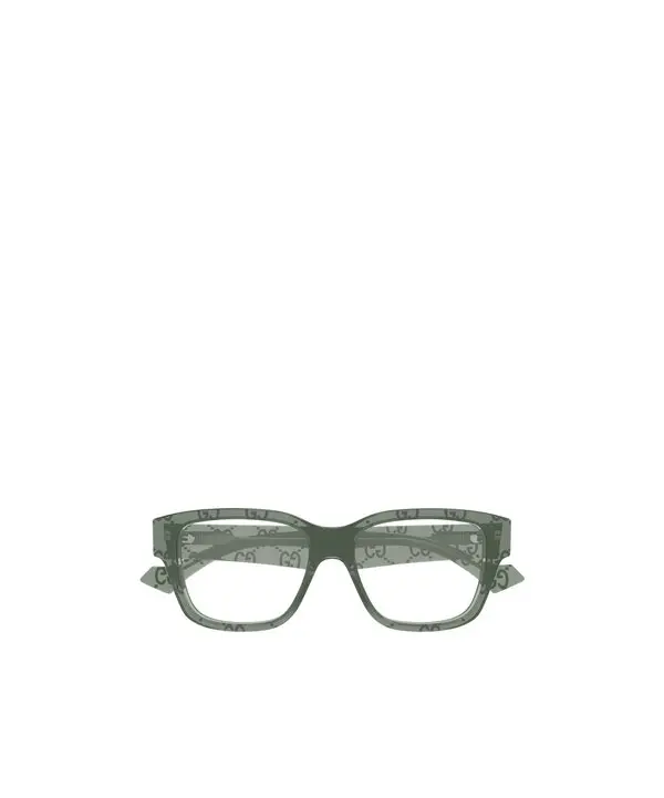 Gucci Monogrammed Rectangle Eyeglasses - Gray