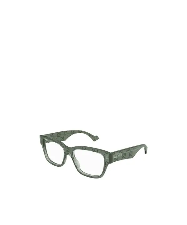 Gucci Monogrammed Rectangle Eyeglasses - Gray