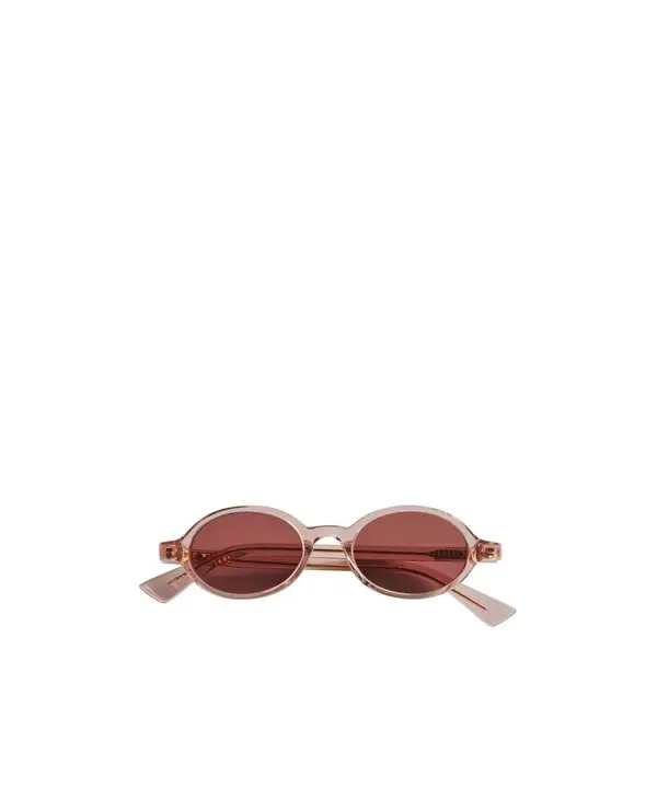 Bottega Veneta Oval Frame Sunglasses - Pink/brown