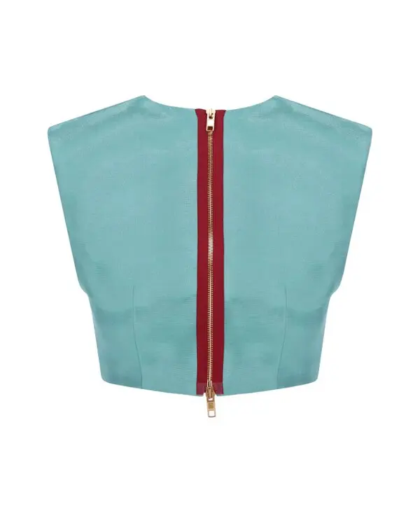 Gucci Shoulder-pads Sleeveless Cropped Top
