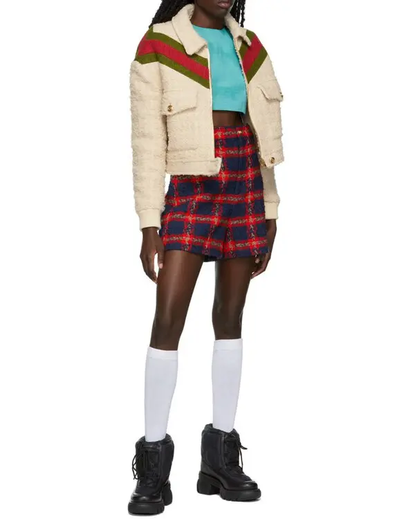 Gucci Shoulder-pads Sleeveless Cropped Top