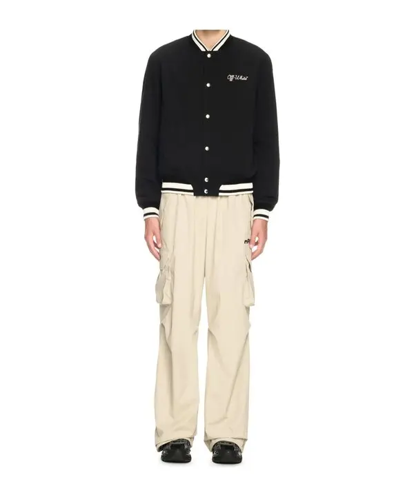 Off-White Script Button-up Varsity Jacket