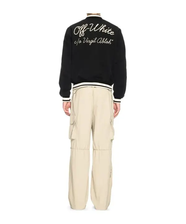 Off-White Script Button-up Varsity Jacket