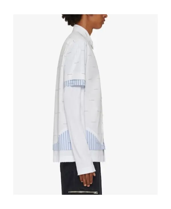 Givenchy All-over Logo Printed Double-layered Shirt