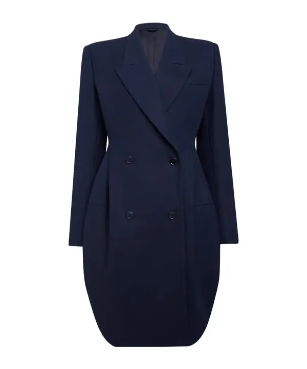 Alaïa Double-breasted Knee-length Coat - Dark Blue