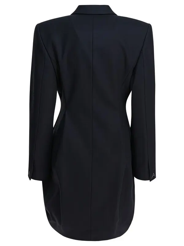 Alaïa Double-breasted Knee-length Coat - Dark Blue