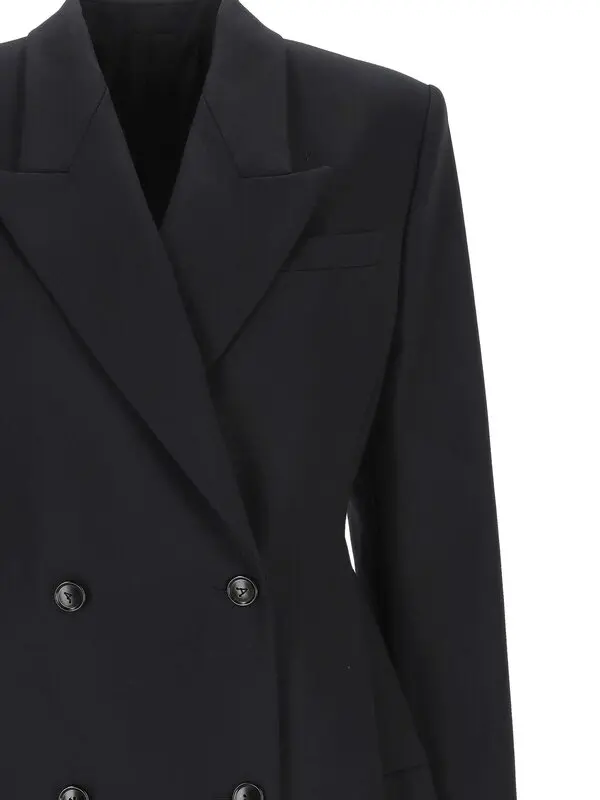 Alaïa Double-breasted Knee-length Coat - Dark Blue