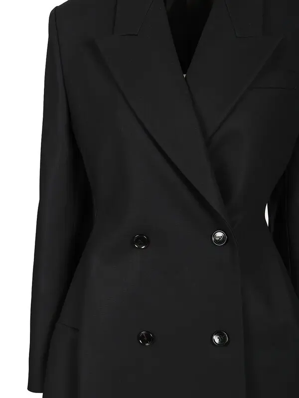 Alaïa Double-breasted Knee-length Coat - Dark Blue