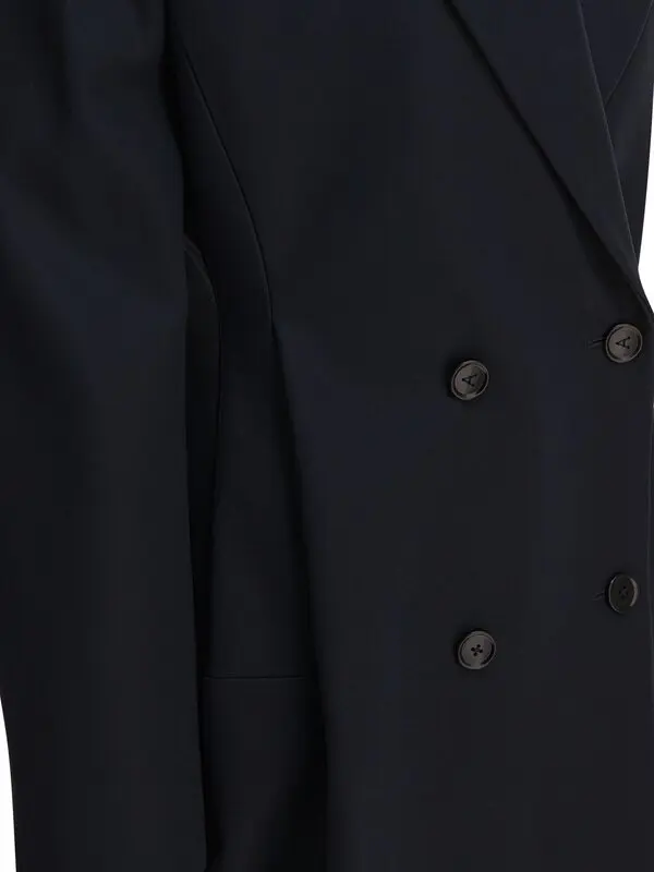 Alaïa Double-breasted Knee-length Coat - Dark Blue