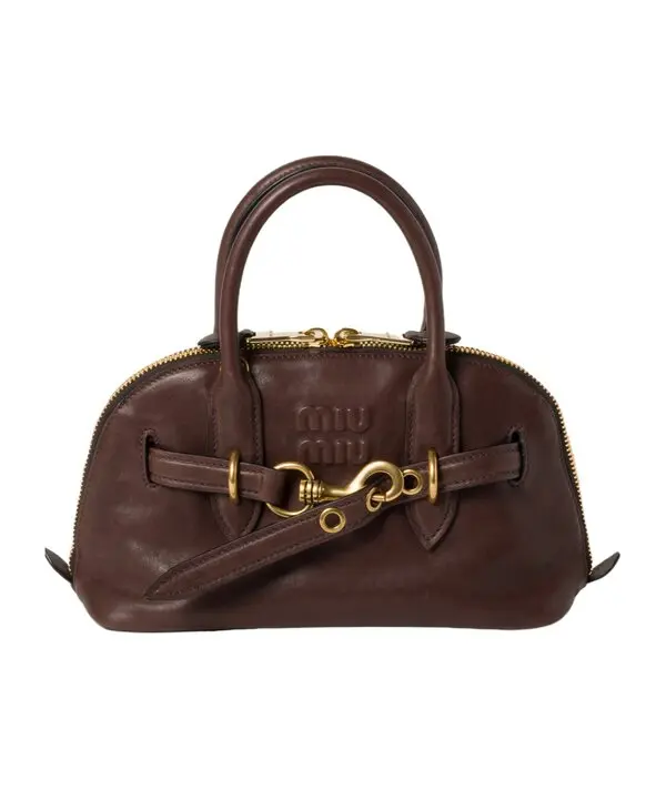 Miu Miu Aventure Nappa Leather Top-handle Bag - Briarwood