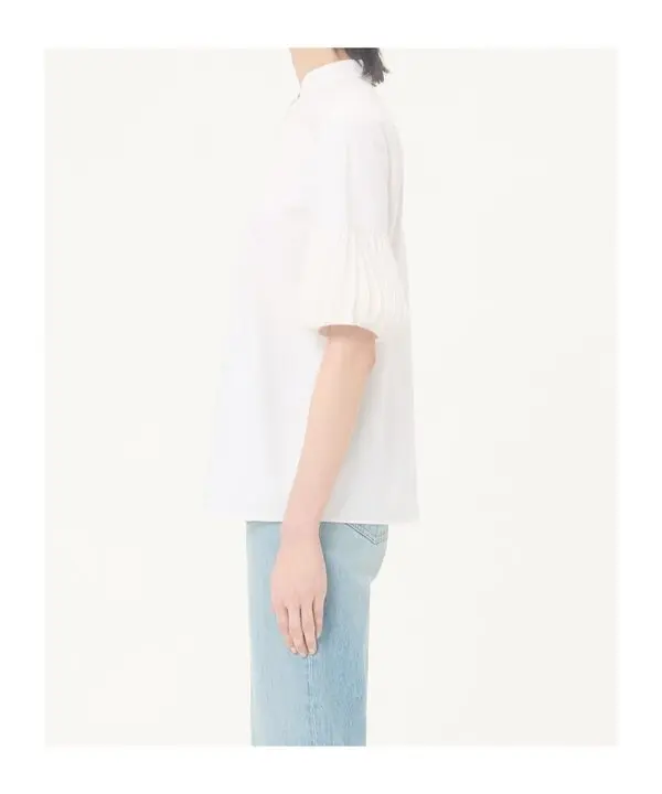 Valentino Garavani Embroidered Cotton Popeline Shirt With Mandarin Collar