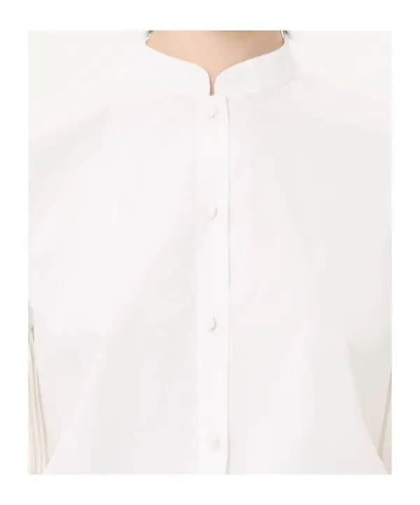 Valentino Garavani Embroidered Cotton Popeline Shirt With Mandarin Collar