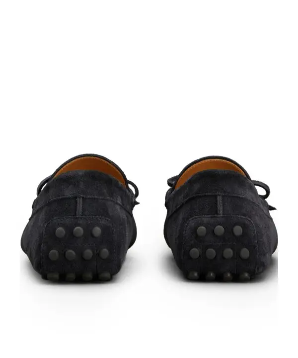 TOD'S Logo Embossed Lace-up Loafers - Black