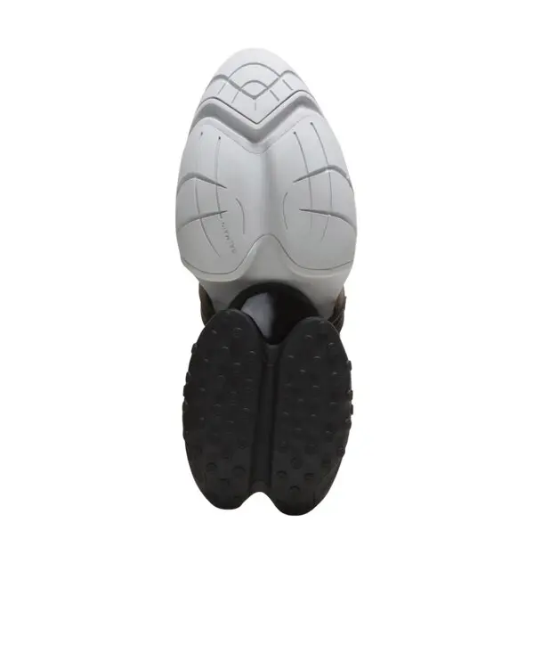 Balmain Fluorescent Neoprene And Leather Trainers - Black