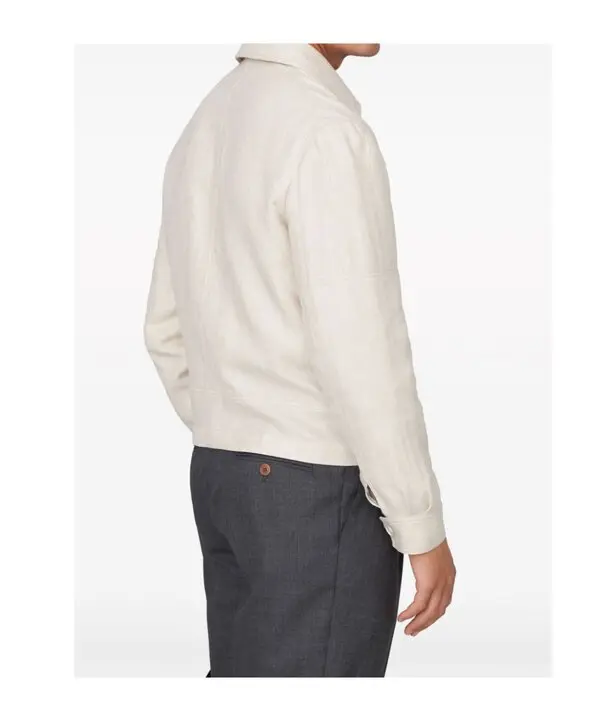 Brunello Cucinelli Spread Collar Zip-up Bomber Jacket