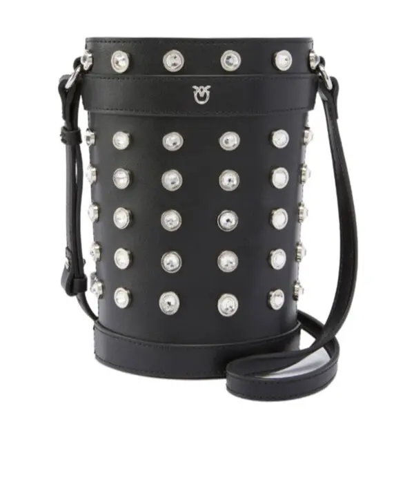 Pinko Mini Bucket Bag With Rhinestones