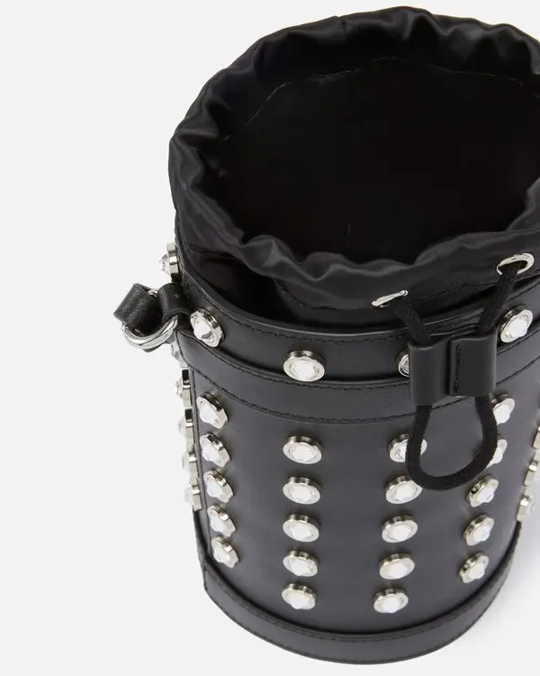 Pinko Mini Bucket Bag With Rhinestones