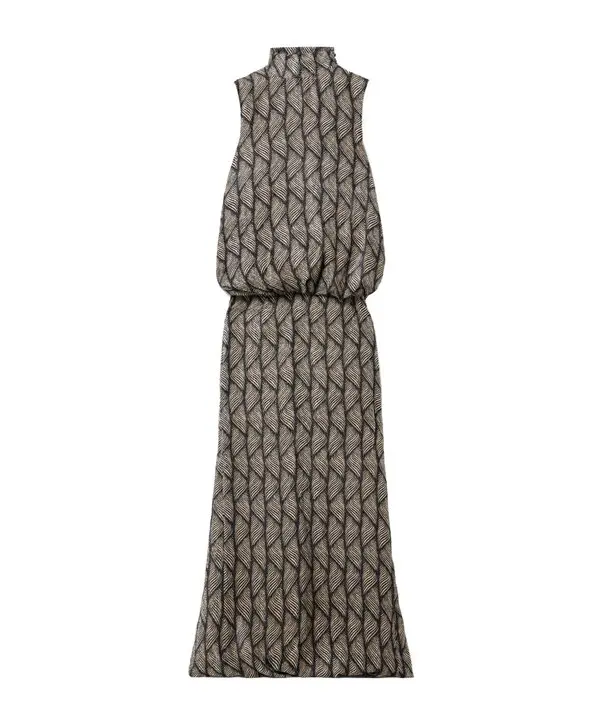 Dries Van Noten Gathered Printed Devoré-velvet Gown