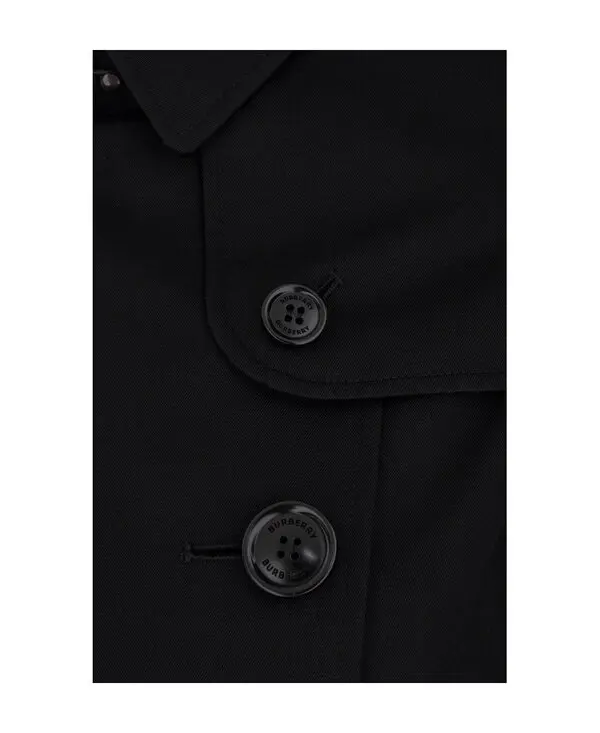 Burberry Double Breasted Belted Trench Coat - Black