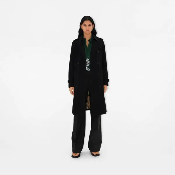Burberry Double Breasted Belted Trench Coat - Black