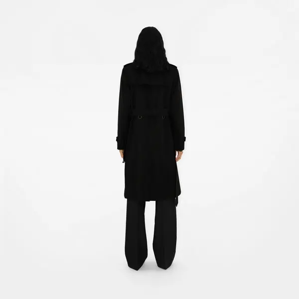 Burberry Double Breasted Belted Trench Coat - Black