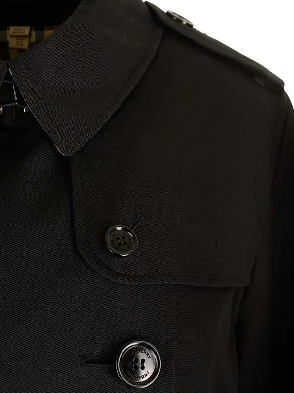 Burberry Double Breasted Belted Trench Coat - Black