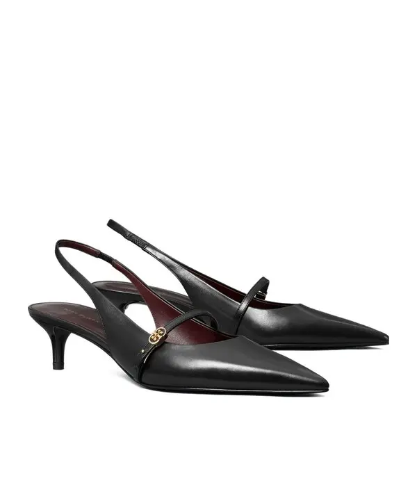Tory Burch Double T Buckle Slingback Pumps