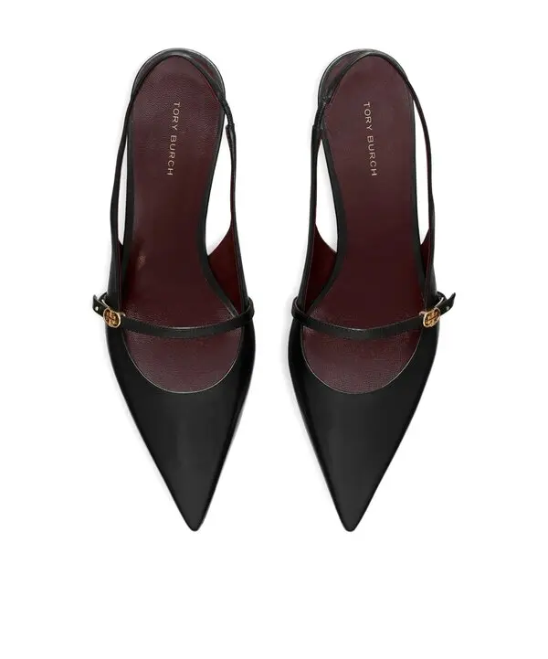 Tory Burch Double T Buckle Slingback Pumps