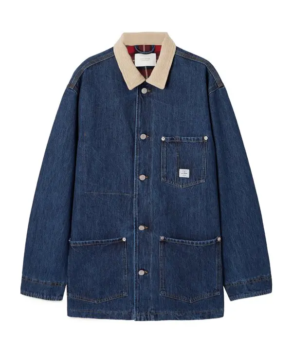 Aimé Leon Dore Corduroy-trimmed Denim Jacket - Blue