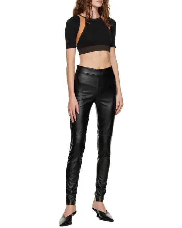 Wolford Faux-leather Slim-cut Leggings