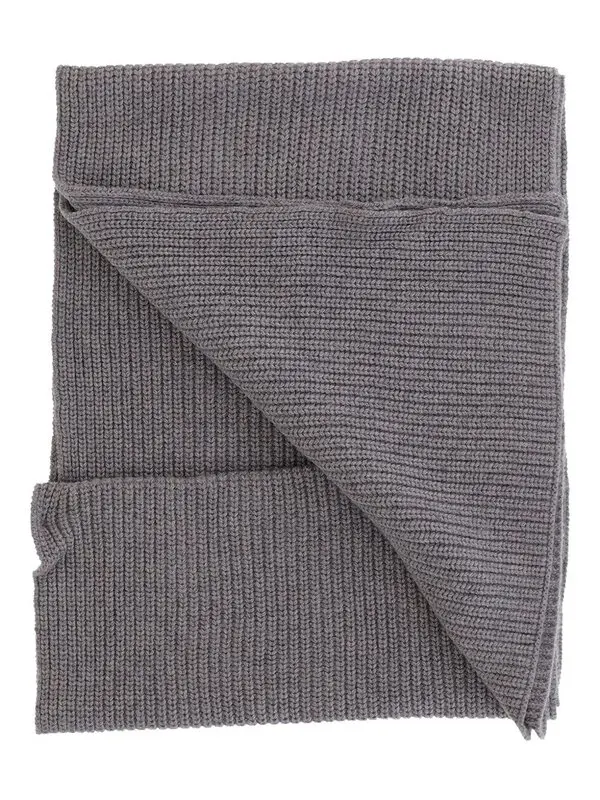 Pinko Logo Patch Knitted Scarf - Grey