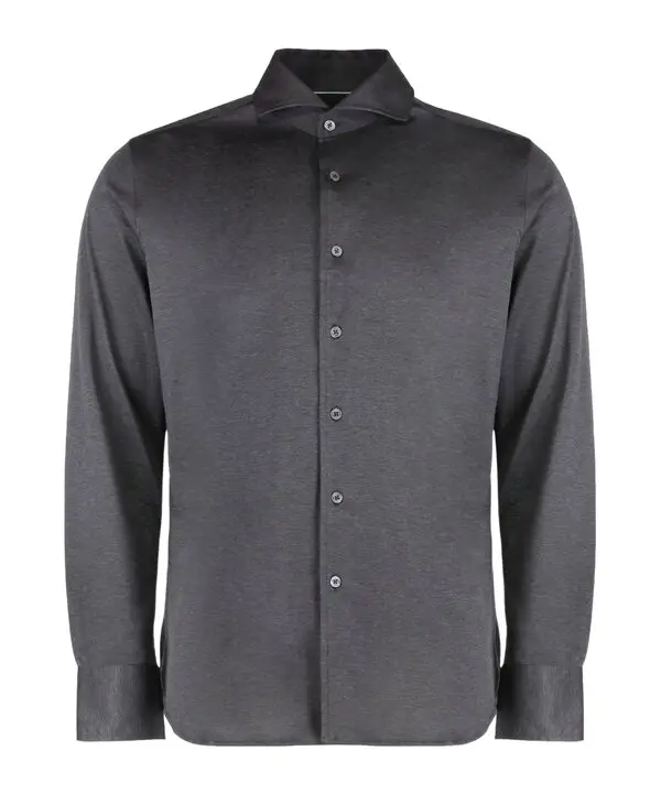 Canali Long-sleeved Button-up Shirt - Black