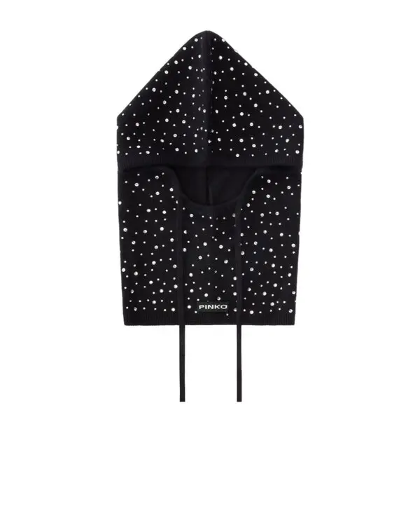 Pinko Crystal-embellished Wool Balaclava - Black