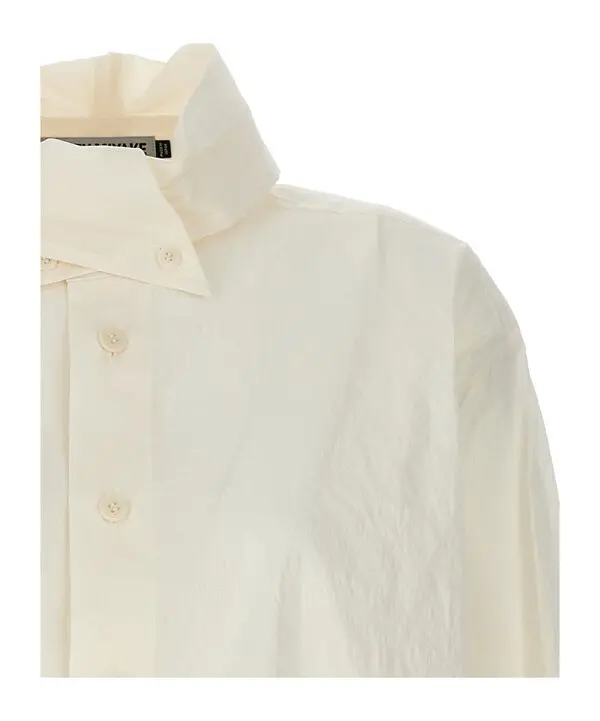 Issey Miyake Crinkled Shirt With Folded Collar