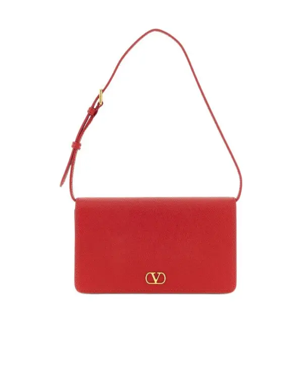 Valentino Garavani Vlogo Plaque Foldover Mini Shoulder Bag - Red